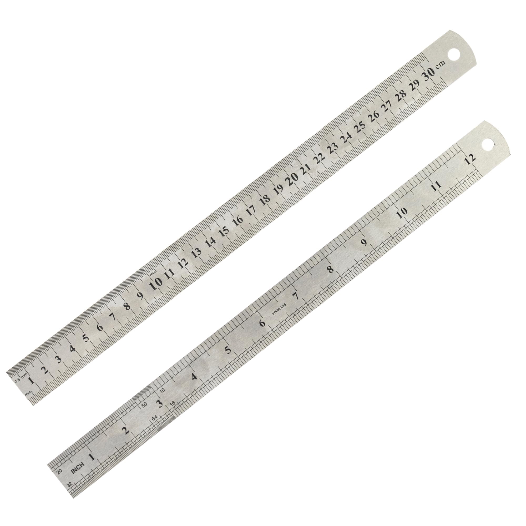 U.S. Solid Stainless Steel Metal Ruler, 12 inches, High Hardness, High ...