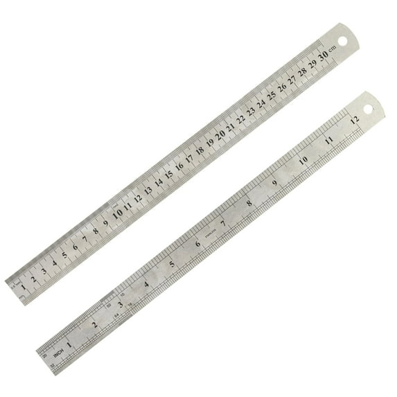 U.S. Solid Stainless Steel Metal Ruler, 12 inches, High Hardness, High ...