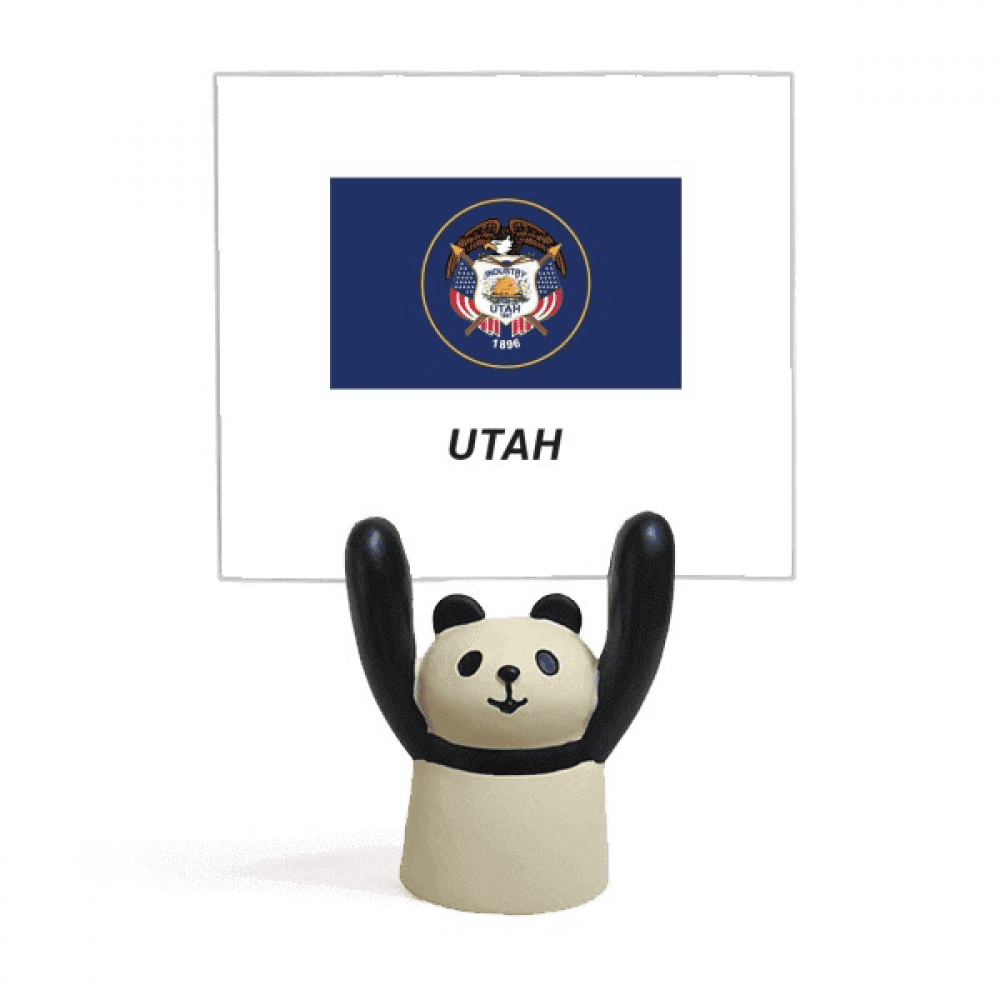 U.S. State Flag Contour Utah Memo Holder Cartoon Animal Panda Stand ...