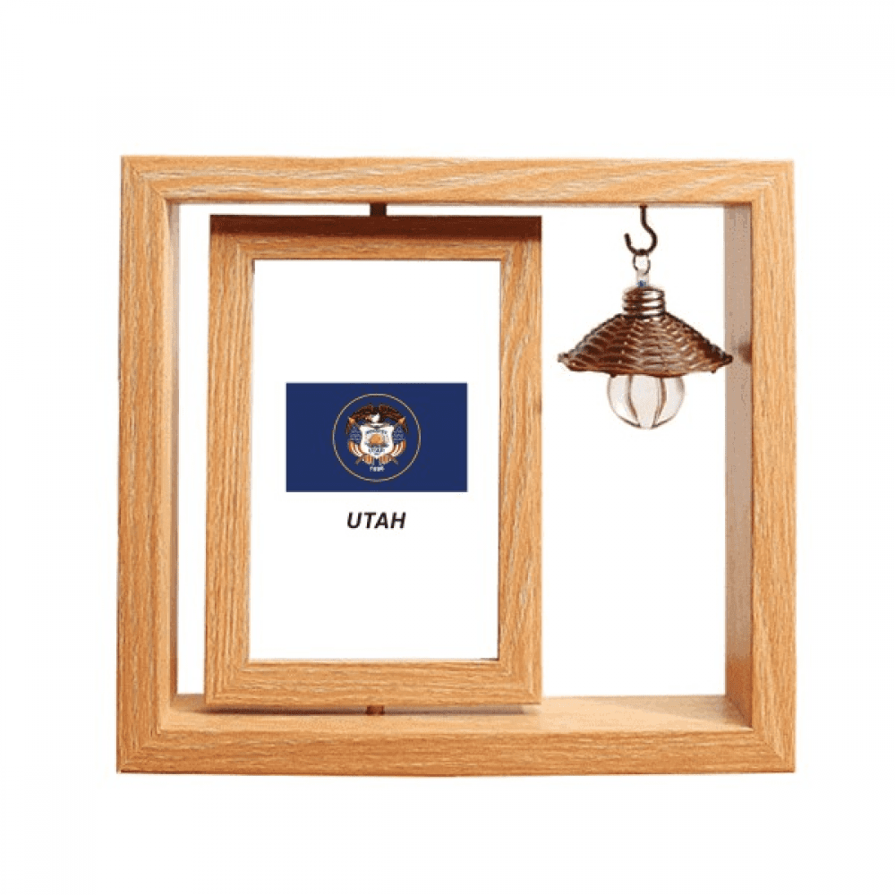 U.S. State Flag Contour Utah Wooden Rotating Picture Photo Frame 4x6 ...