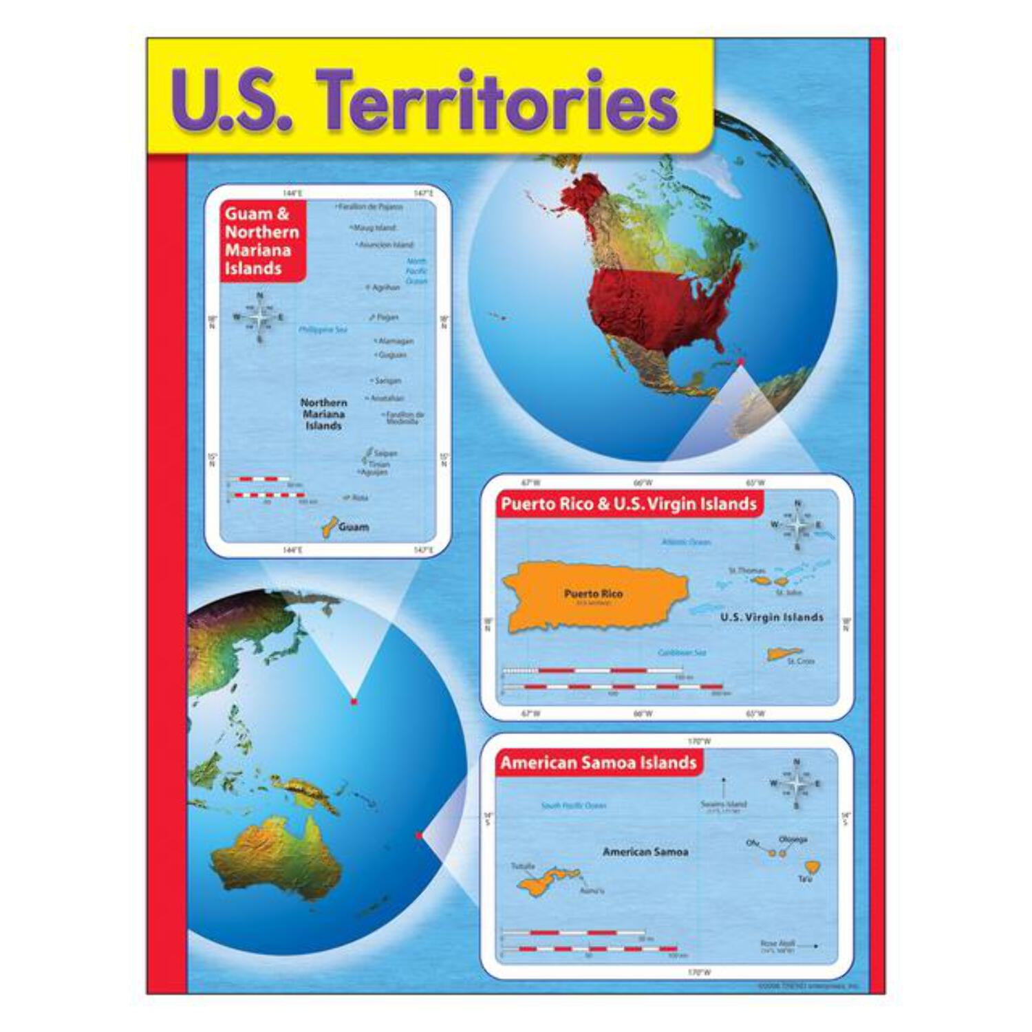 U.S. Territories Learning Chart 17x22 [T38257] (D) [T38257] - Walmart.com