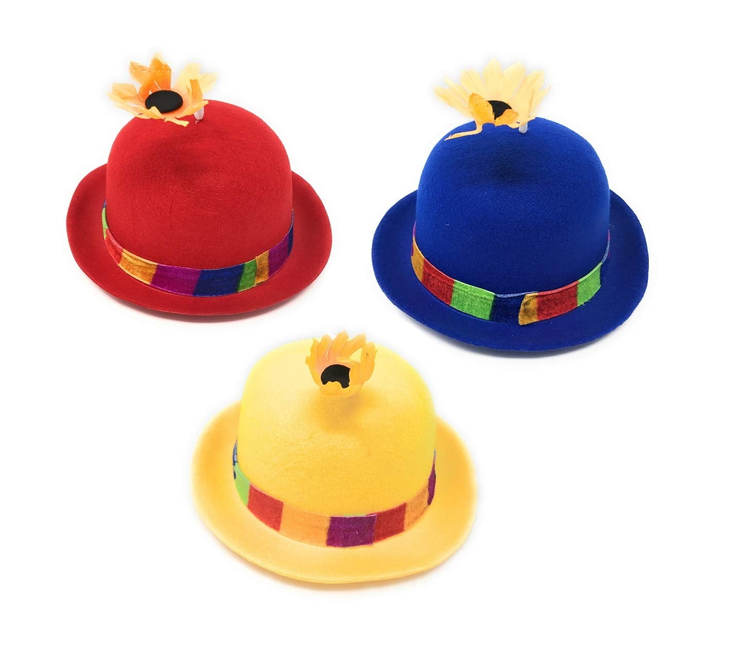 U. S. Toy French Clown Bowler Derby Hat with Daisy - 3 PC, Ages 14 ...