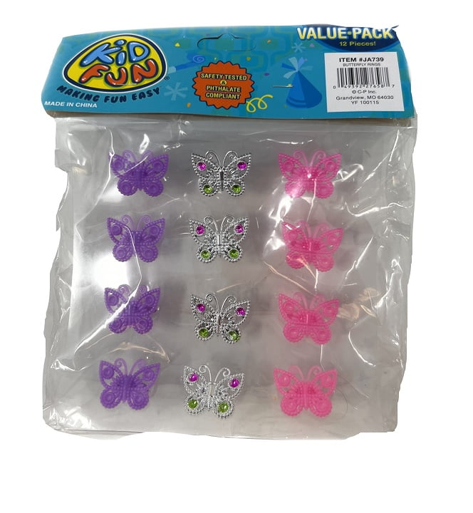 Butterfly 1" Ring Favors (12 Pack) - Party Supplies - Walmart.com