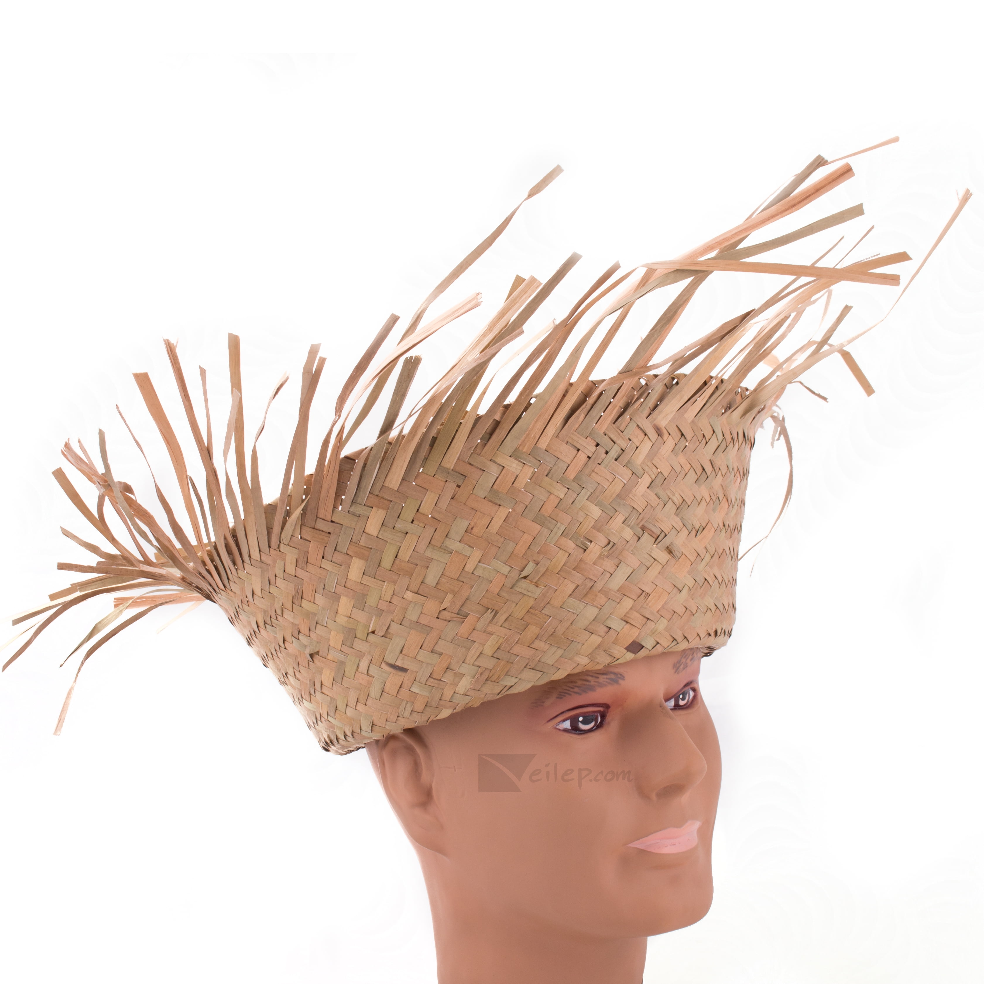 U. S. Toy Raw Edge Straw Big Beachcomber Luau Hat, Natural, One-Size 7. ...