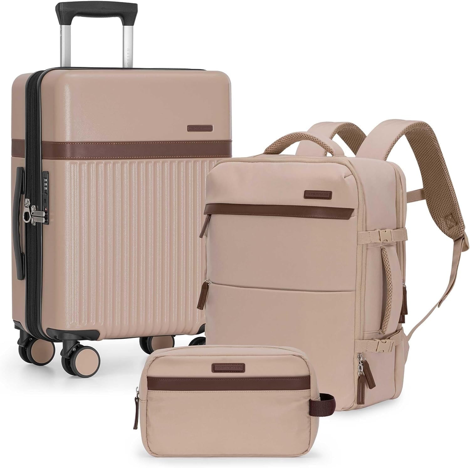 U.S. Traveler 3-Piece Luggage Set with Backpack, 21-Inch Carry-on ...