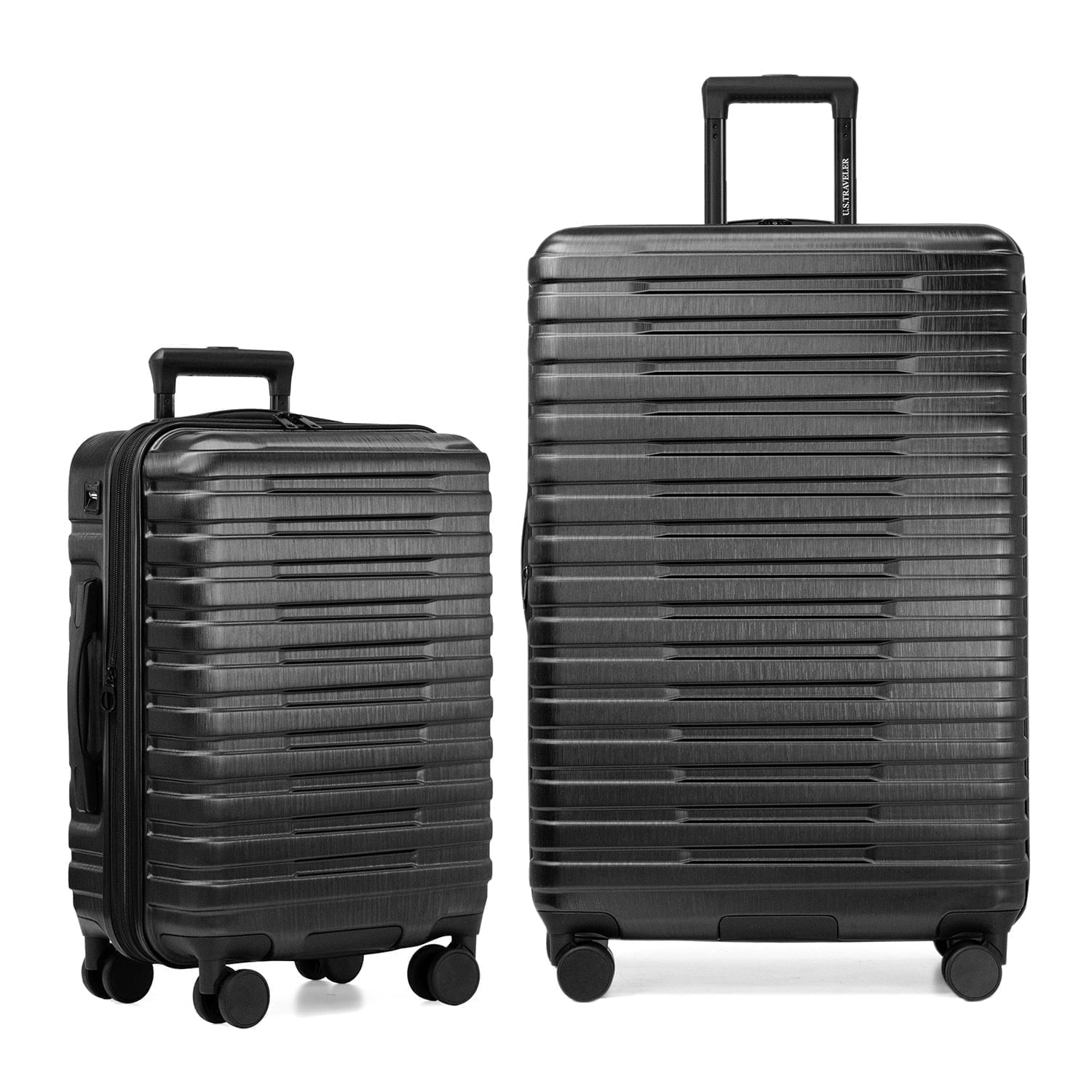 U.S. Traveler Boren Hardside Rugged Spinner Luggage Set w/ USB Port ...