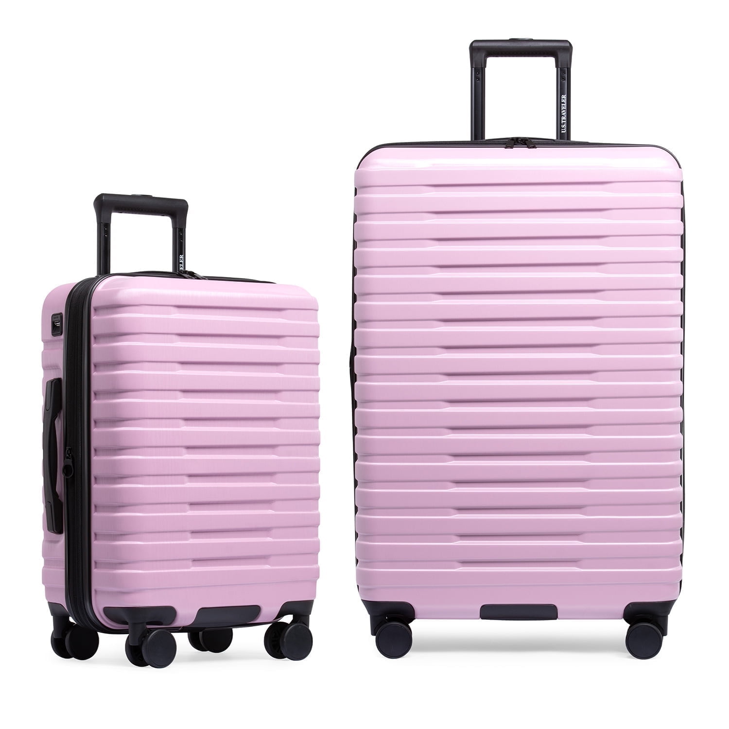 U.S. Traveler Boren Hardside Rugged Spinner Luggage Set w/ USB Port ...