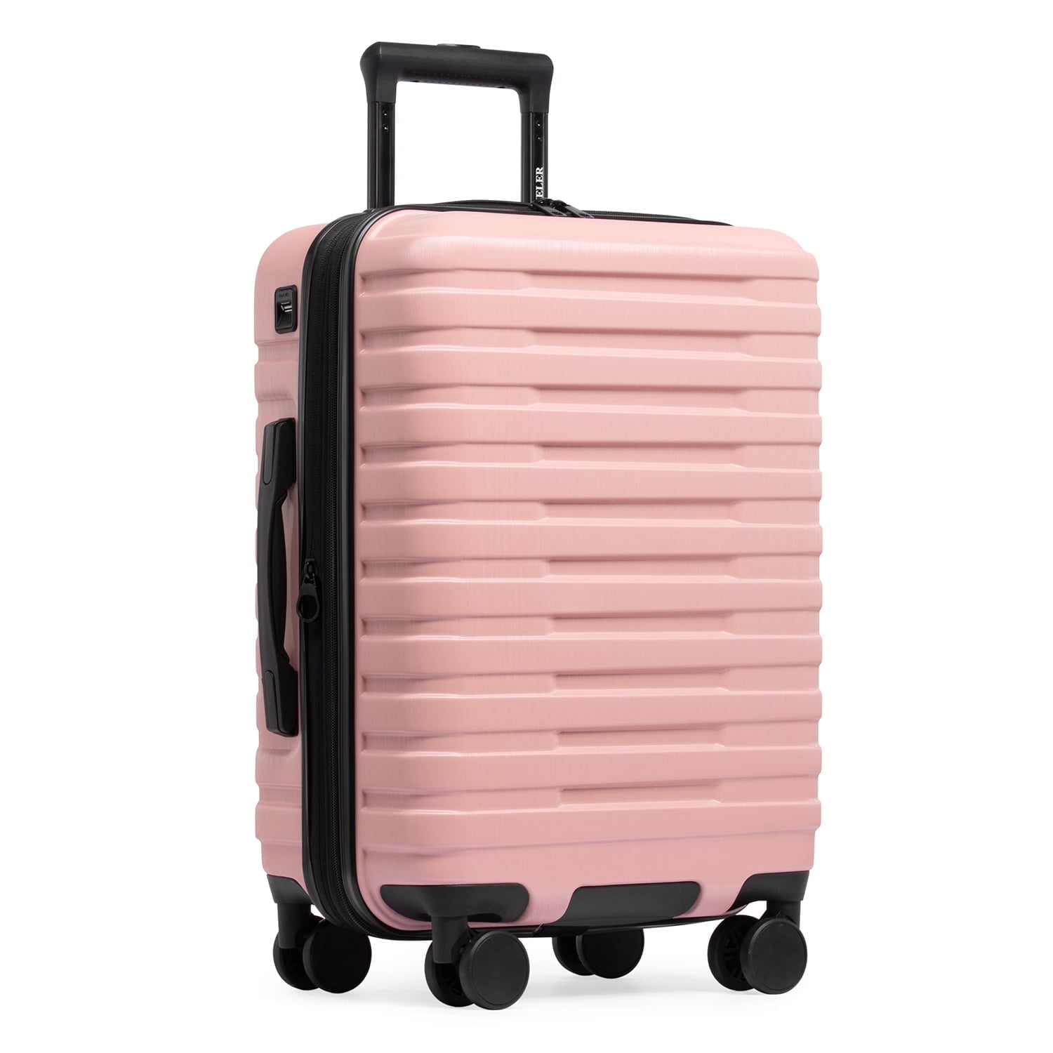 Lightweight Hardside Carry-On Suitcase with Spinner Wheels, Pink ...
