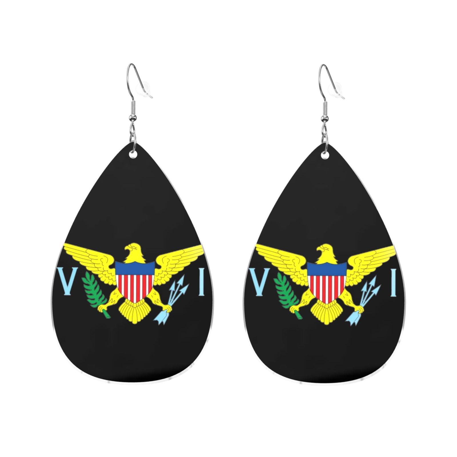 U.S. Virgin Islands National Flag Acrylic Teardrop Ear Rings For Women ...