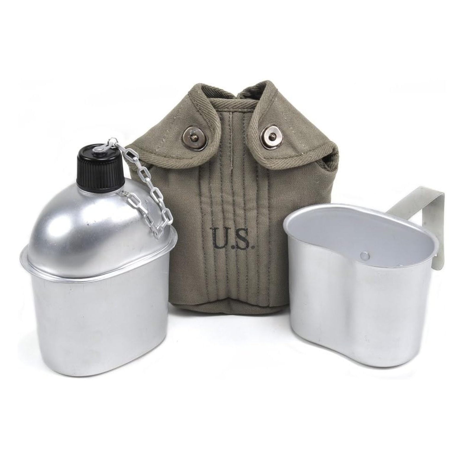 U.S. WW2 Canteen, Dark OD Cover and Canteen Cup Repro - Walmart.com