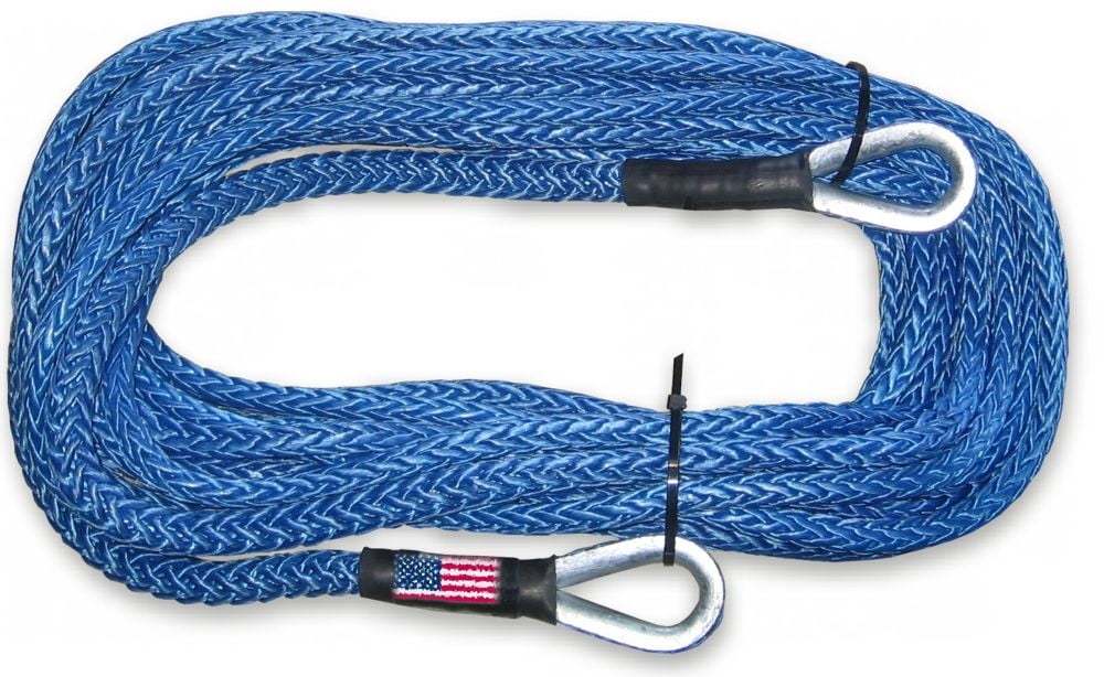 AmSteel Blue Synthetic Winch Rope Extension, U.S. Made, 1/4 inch x 40 ...