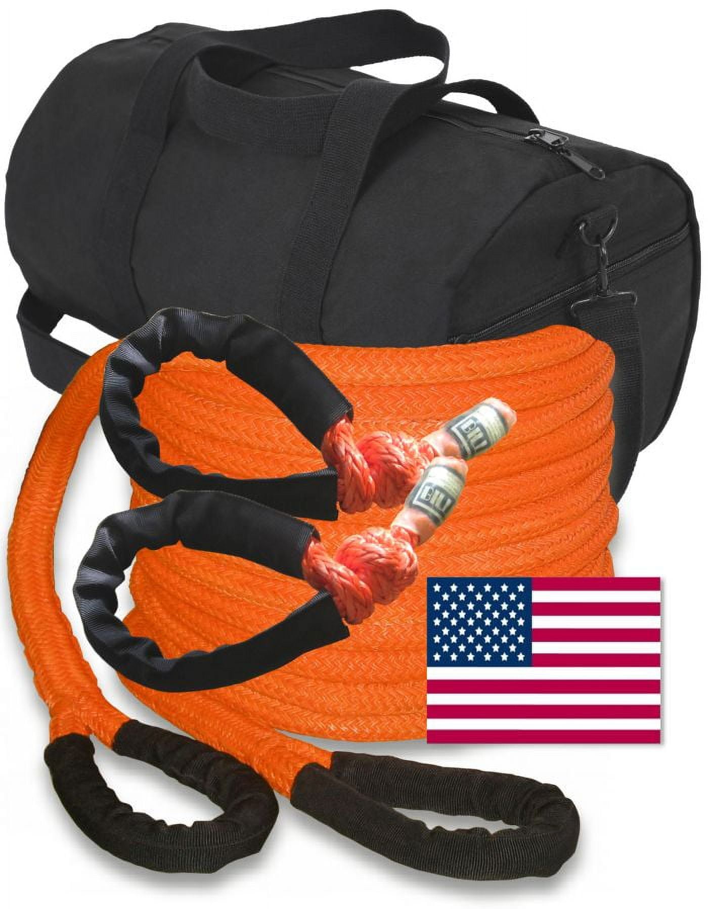 U.S. made 1 inch X 30 ft "Safety Orange" Safe-T-Line® Kinetic Snatch ...