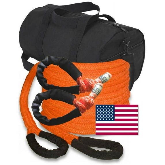 U.S. made 1 inch X 30 ft "Safety Orange" Safe-T-Line® Kinetic Snatch ...