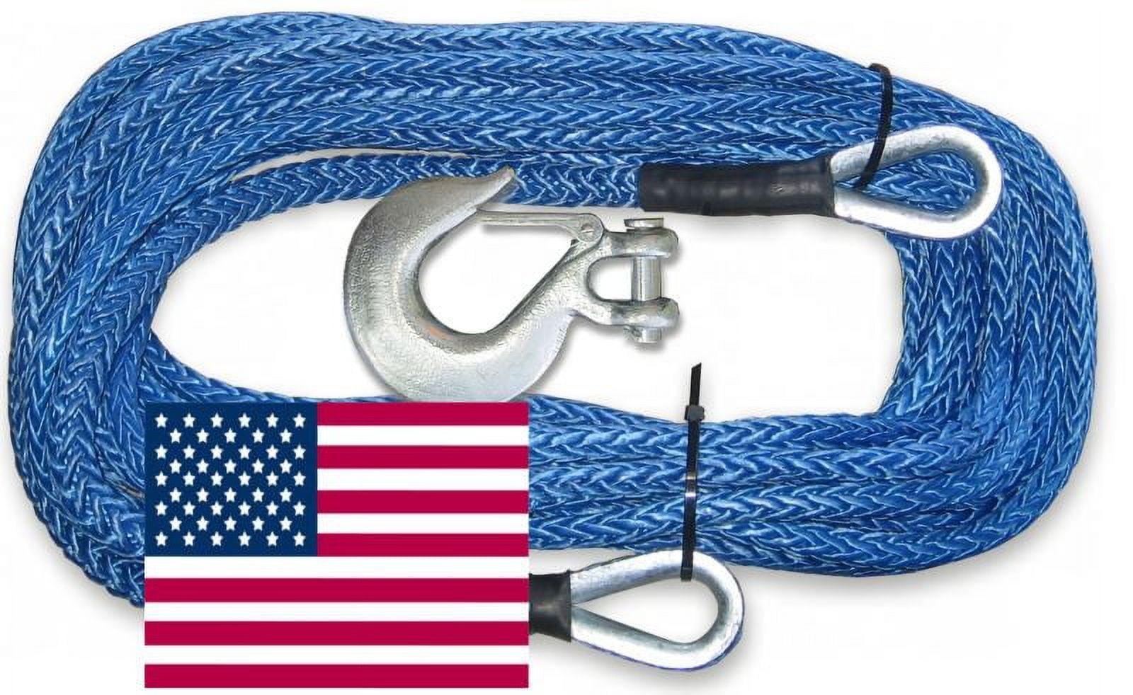 U.S. made 3/8 inch x 50 ft. SYNTHETIC WINCH ROPE EXTENSION - 20,000 lb ...