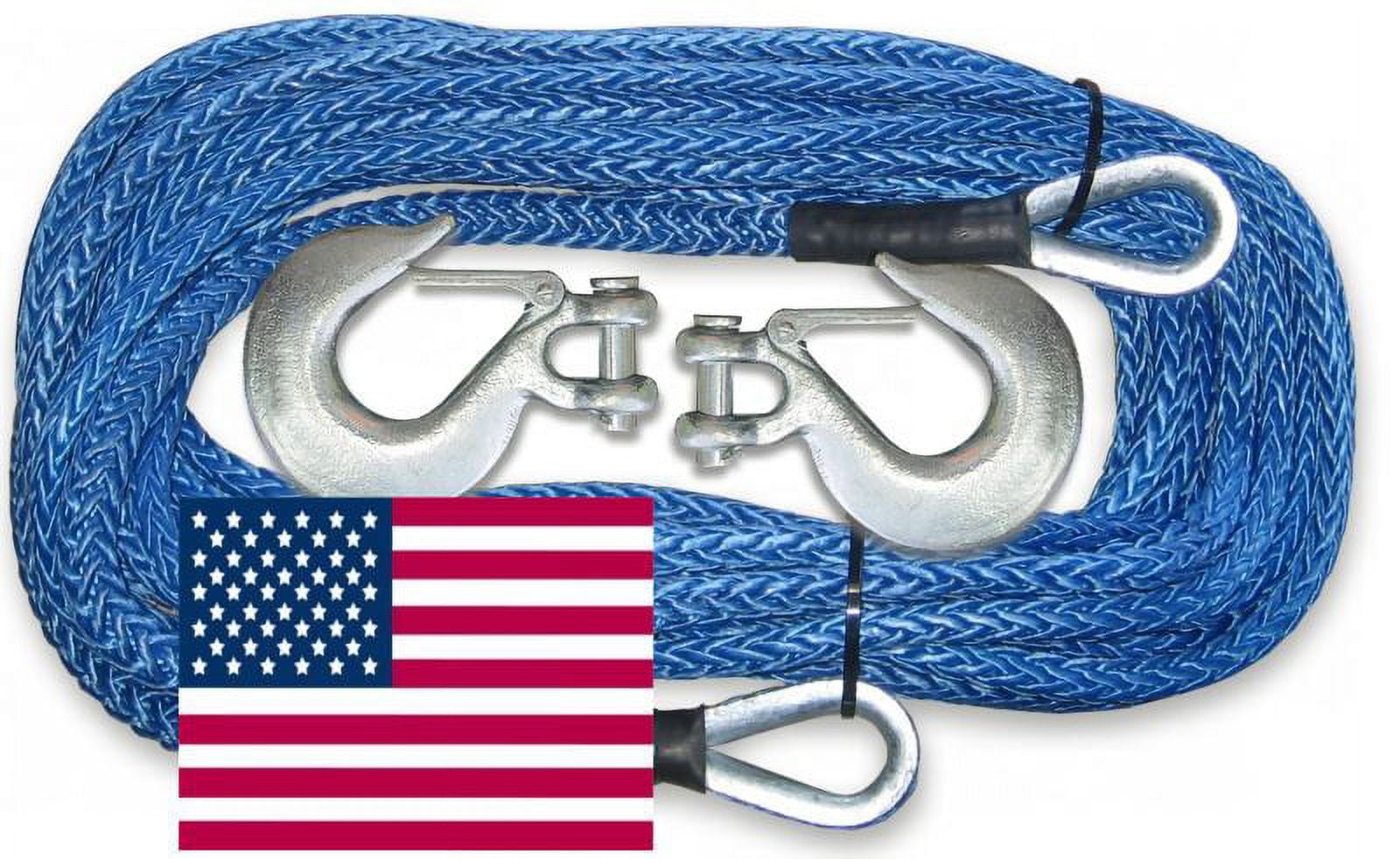 U.S. made 3/8 inch x 50 ft. SYNTHETIC WINCH ROPE EXTENSION - 20,000 lbs ...