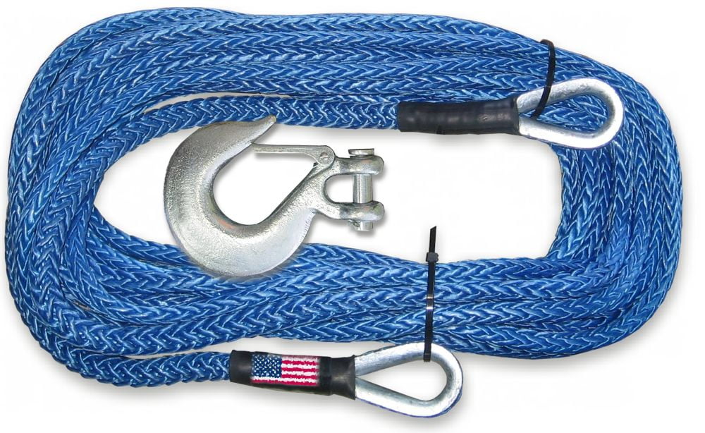 U.S. made 7/16 inch x 50 ft. SYNTHETIC WINCH ROPE EXTENSION - 26,000 lb ...