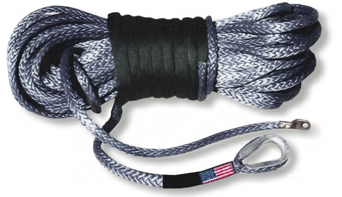 U.S. made AMSTEEL BLUE WINCH ROPE 1/4 inch x 50 ft Gunmetal Grey (9,200 ...