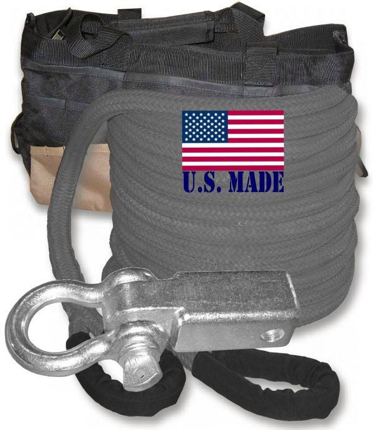 U.S. made "GUNMETAL GRAY" PolyGuard Coated Kinetic Recovery Snatch ROPE ...