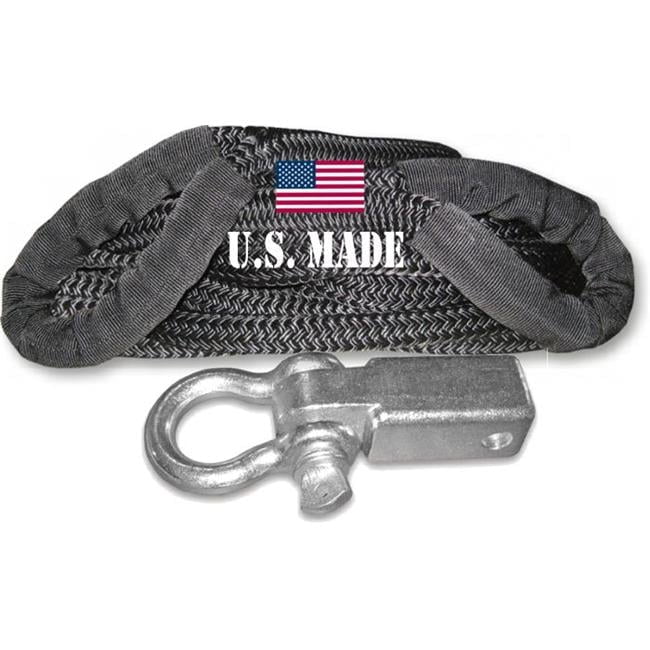 U.S. made KINETIC Snatch Rope MILITARY-GRADE (BLACK) - 1 inch X 30 ft ...
