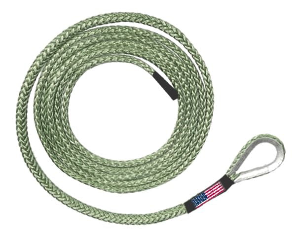 U.S. made MIL OD GREEN AMSTEEL BLUE PLOW ROPE 1/4 inch x 10 ft (9,200 ...