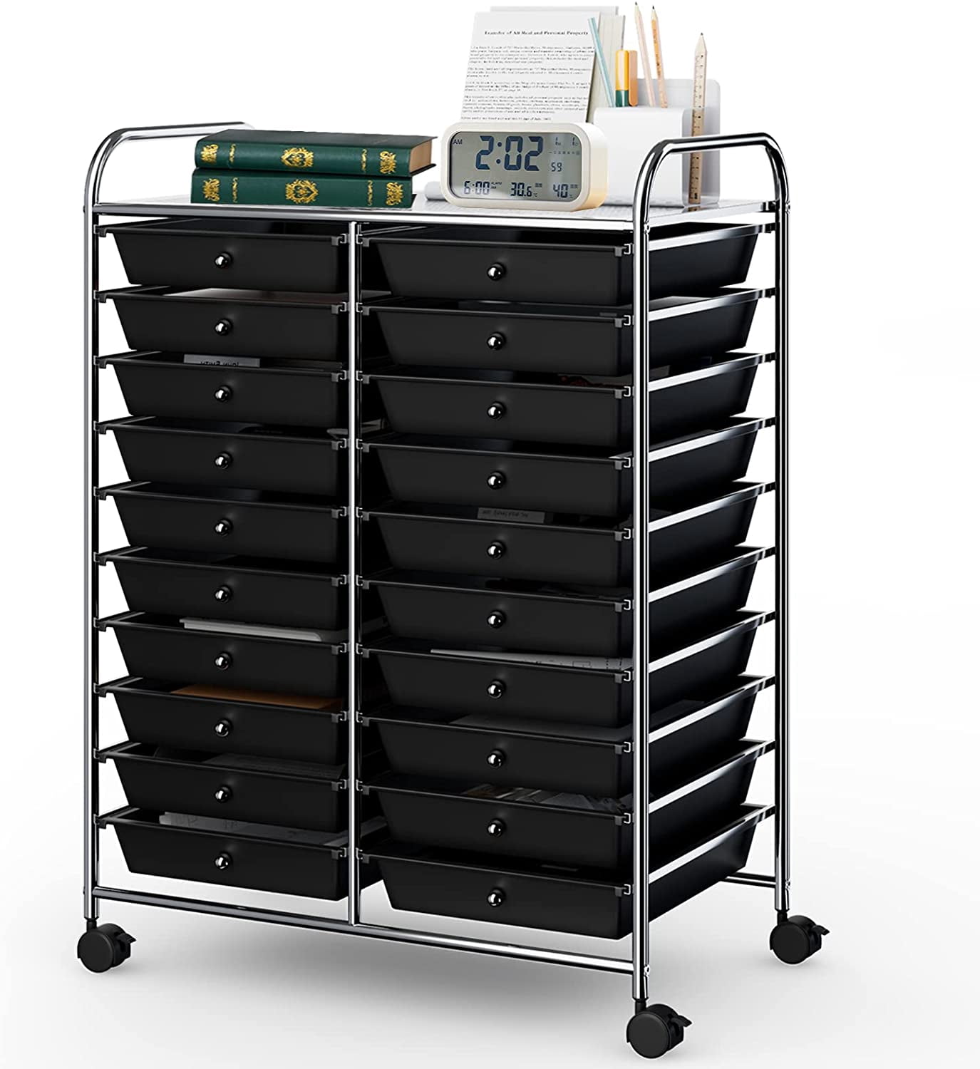 U-SHARE 20-Drawer Rolling Storage Cart, Utility Storage Organizer Cart ...