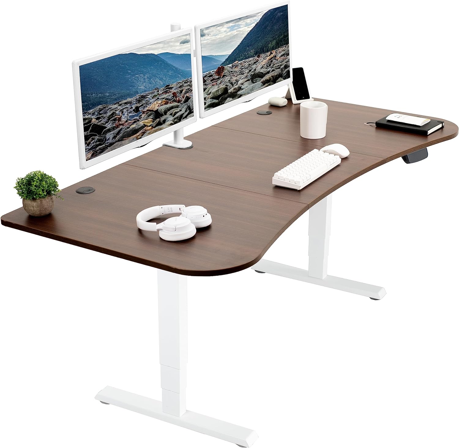 U-SHARE Electric Height Adjustable 63 x 32 inch Memory Stand Up Desk ...