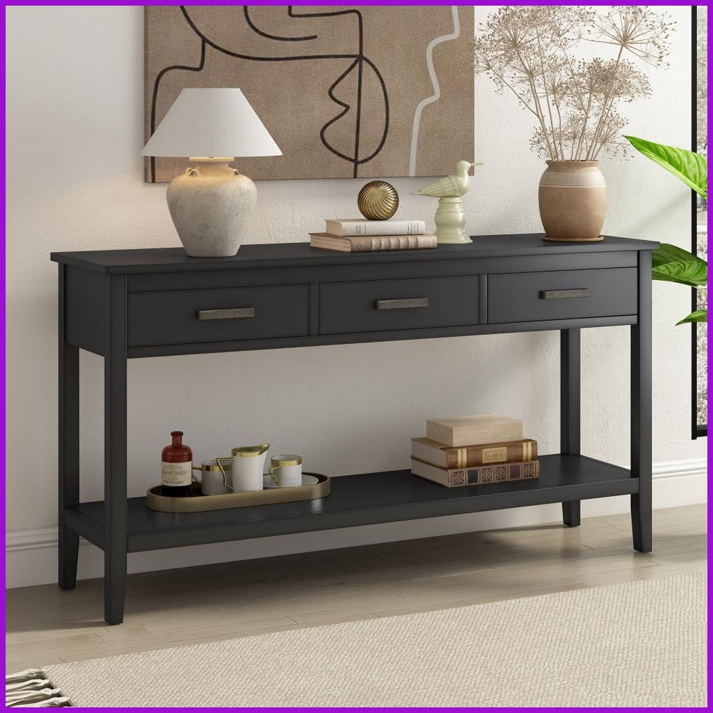 U_STYLE 62.2'' Easy-Clean Coffee Table with 3 Drawers & Shelf, Spacious ...