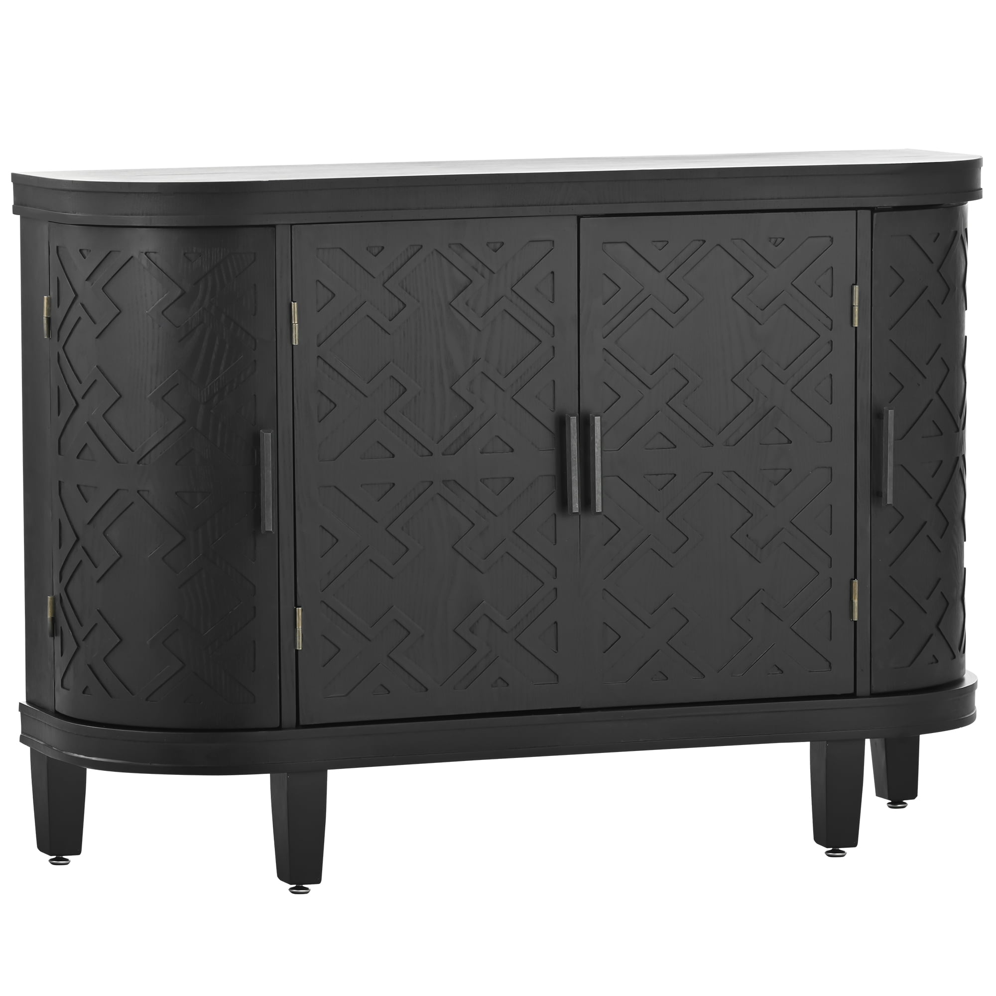U-Shape Accent Storage Cabinet Sideboard Wooden Furniture Cabinet with ...