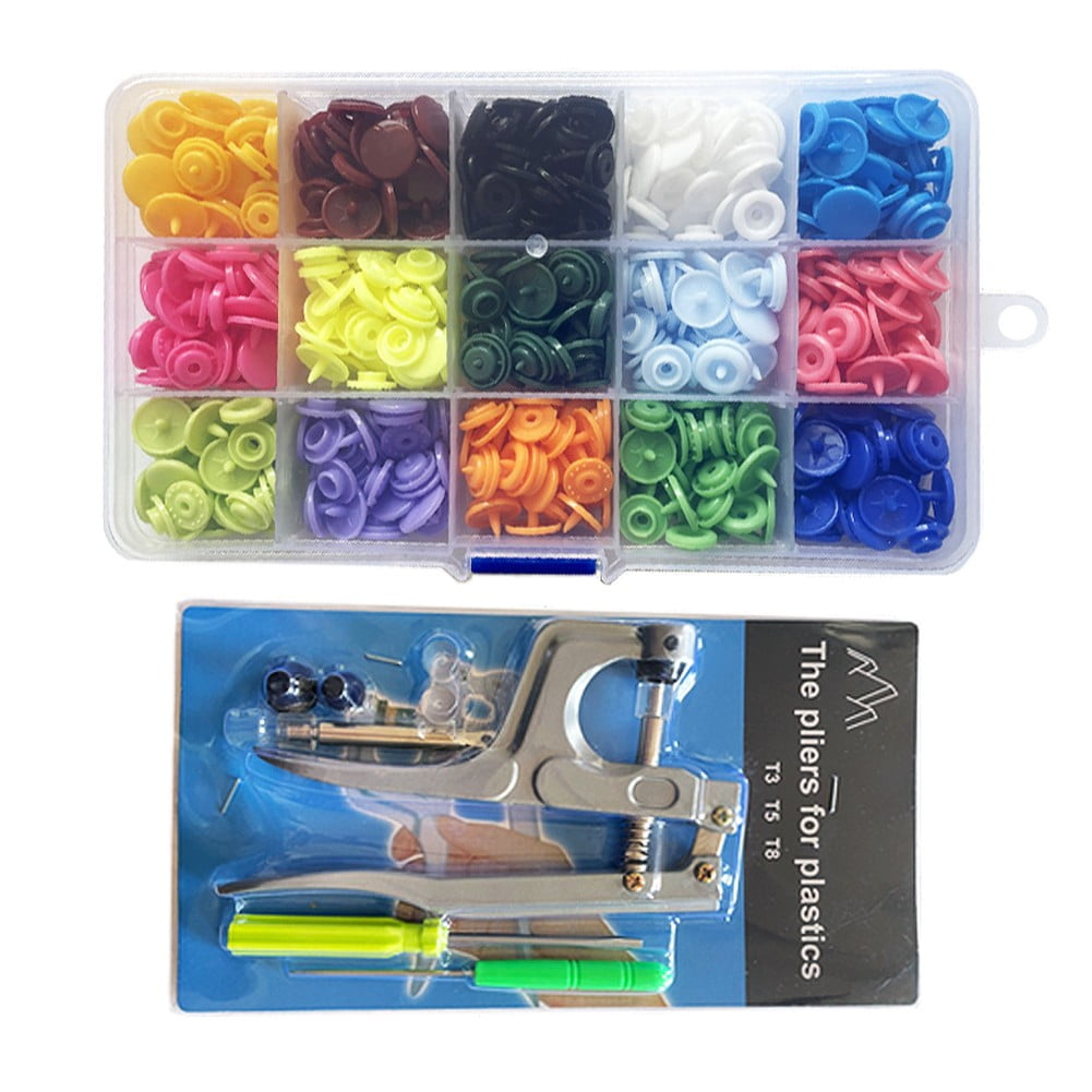 U Shape Fastener Snap Pliers 240 Sets T5 Snap Poppers Plastic Buttons ...