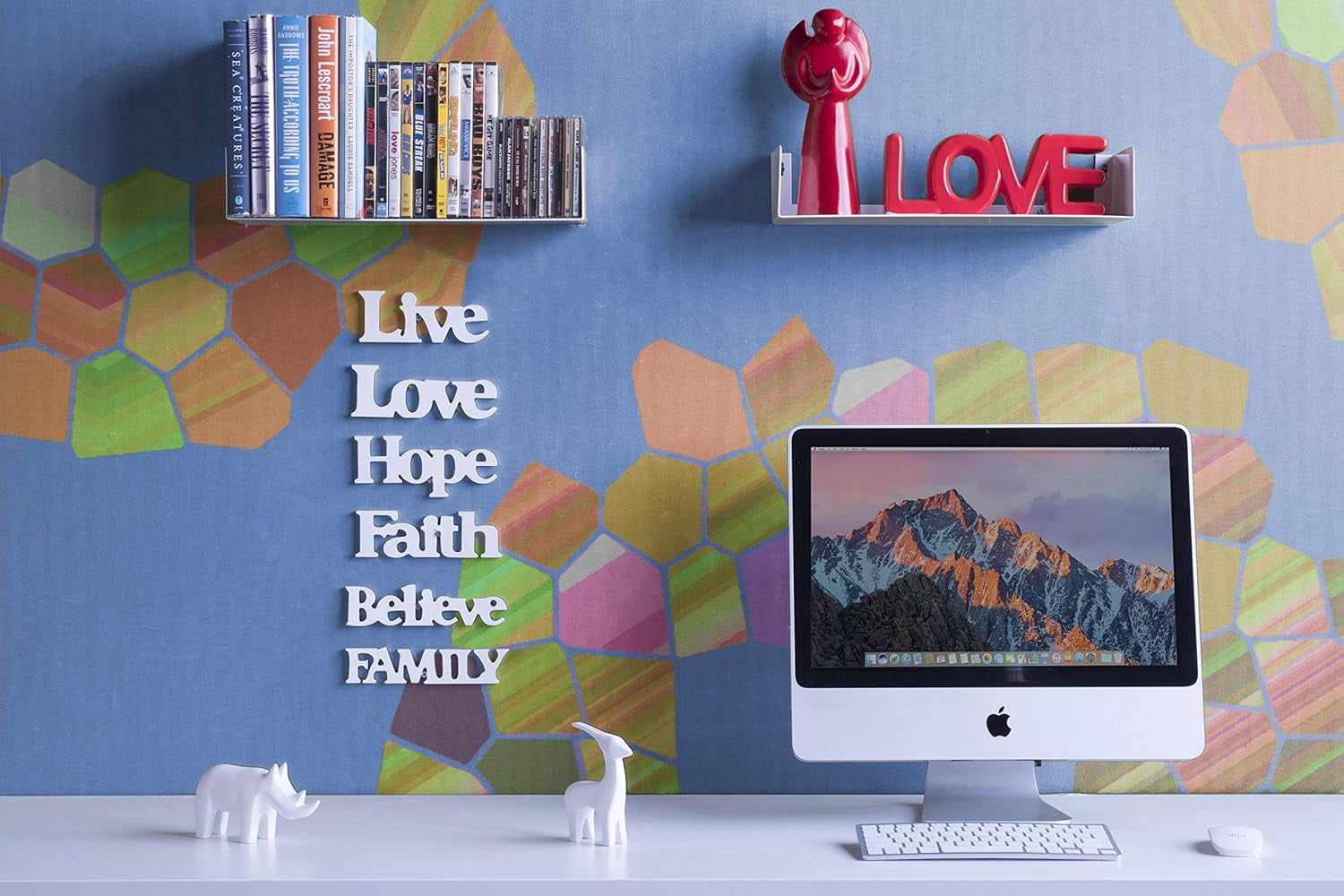 U Shape Floating Metal Bookshelf White Set of 2 - Walmart.com