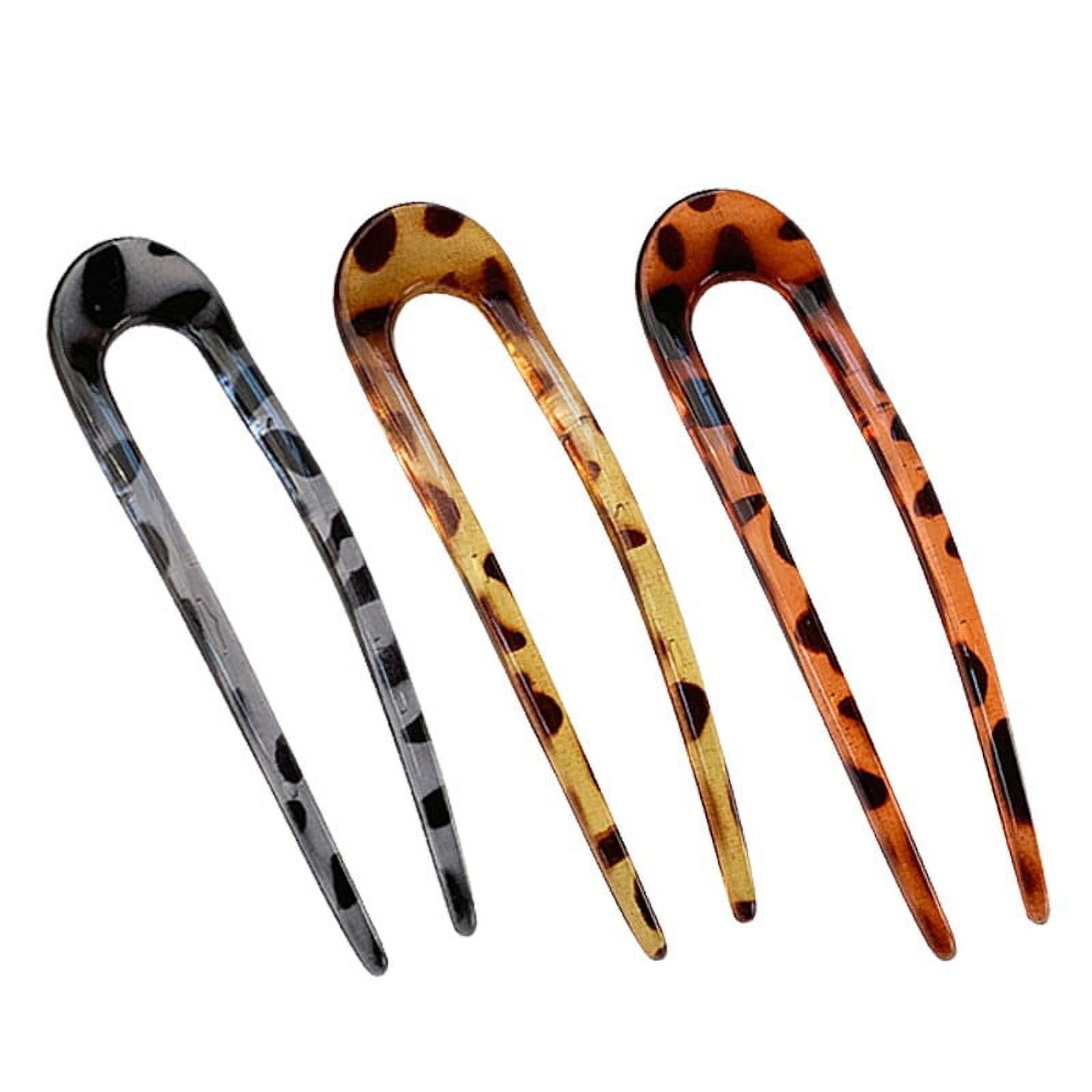 U Shape Hair Forks - Cellulose Material, Vintage Design - for Thick ...