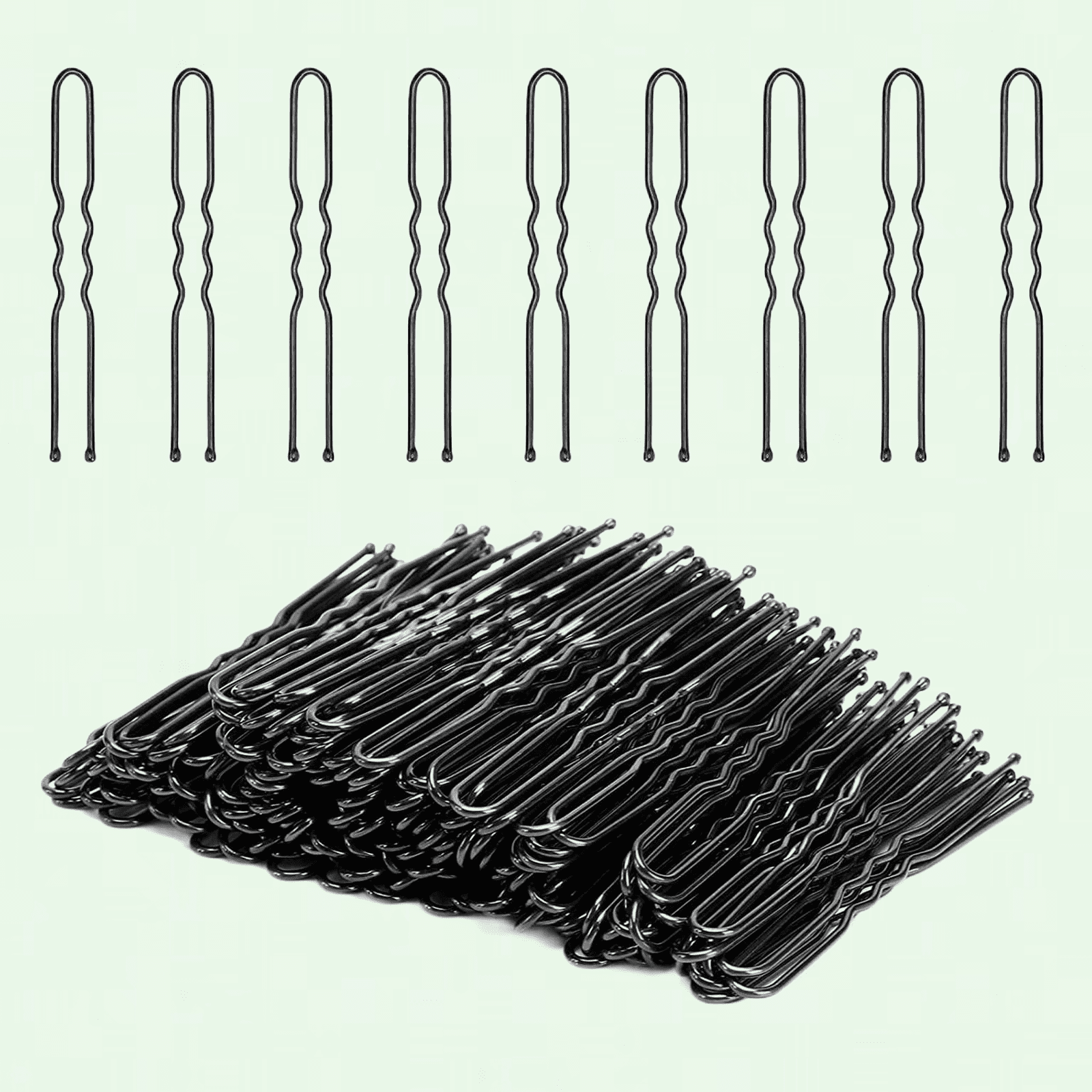 Zeyao F E N E Hair Pins, 50 Count U-Shaped Metal Alloy Bobby Pins for ...