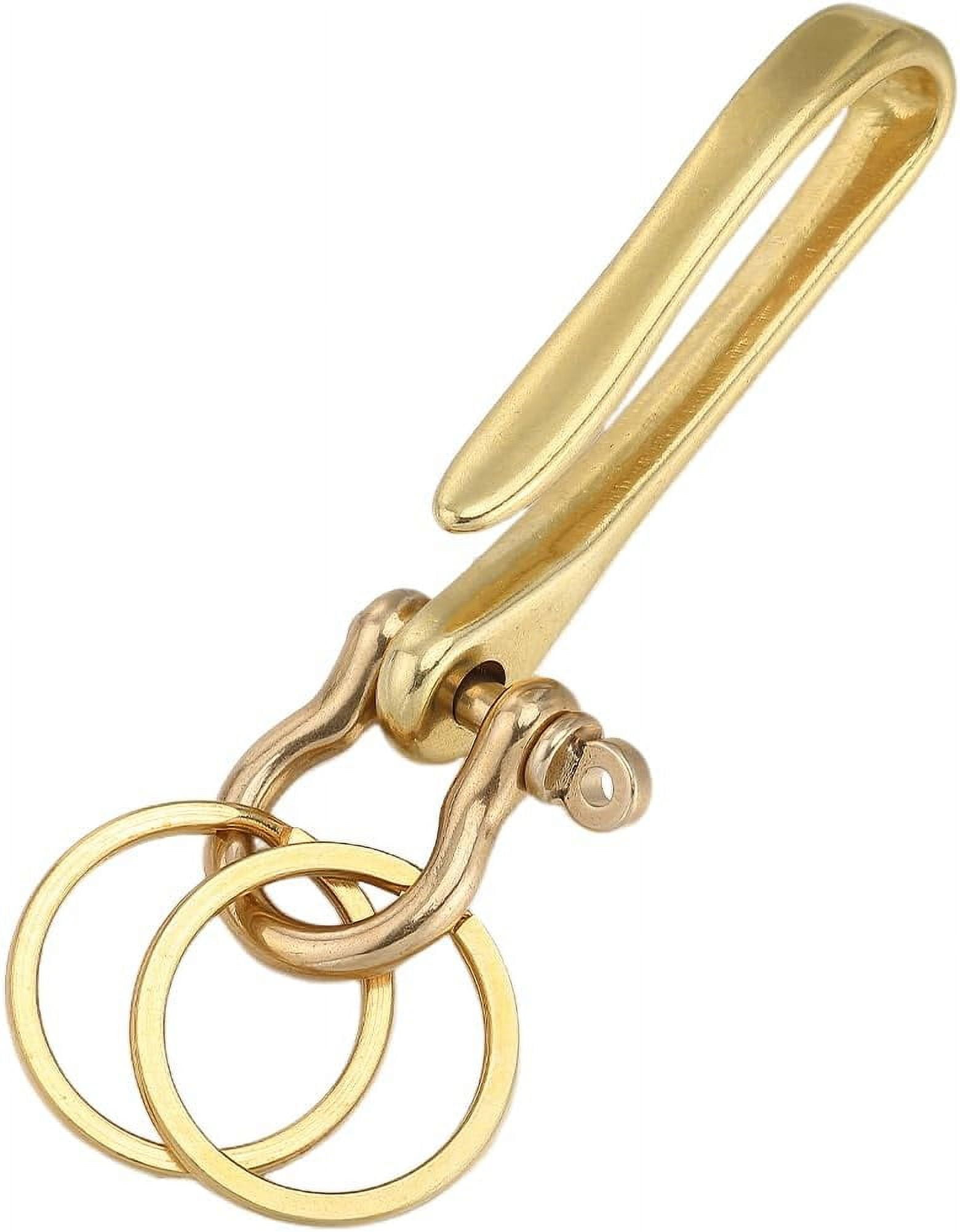 U Shape Hook Keychain 115mm Golden Brass U-Fish Hook Keychain Ring U ...