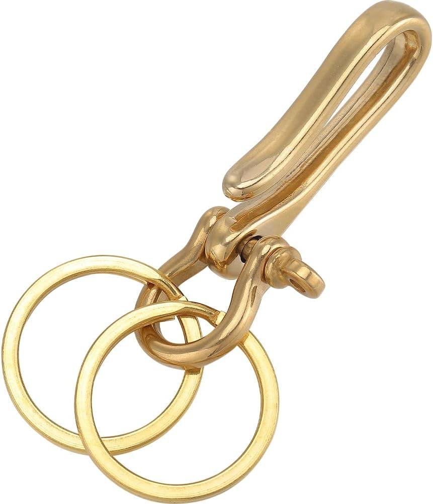 U Shape Hook Keychain Golden Brass 2in U Key Loop Hook U-Fish Hook ...