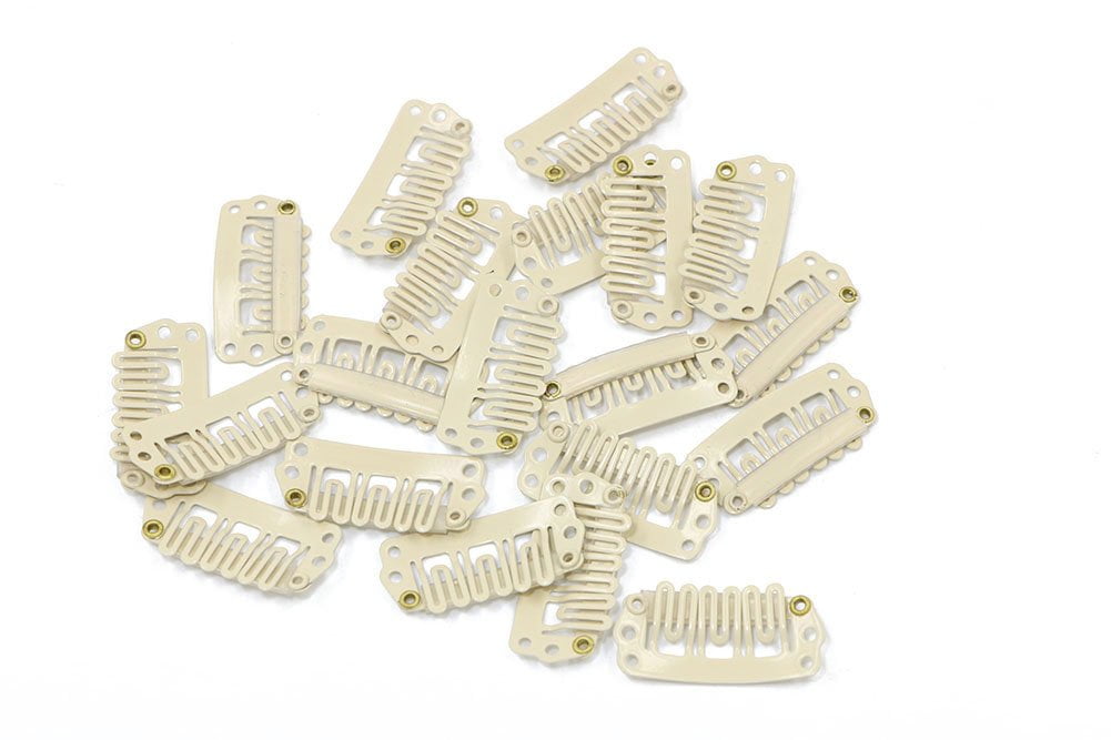 U Shape Metallic Snap Clips ins 20 Pcs for Hair Extension Hairpiece DIY ...