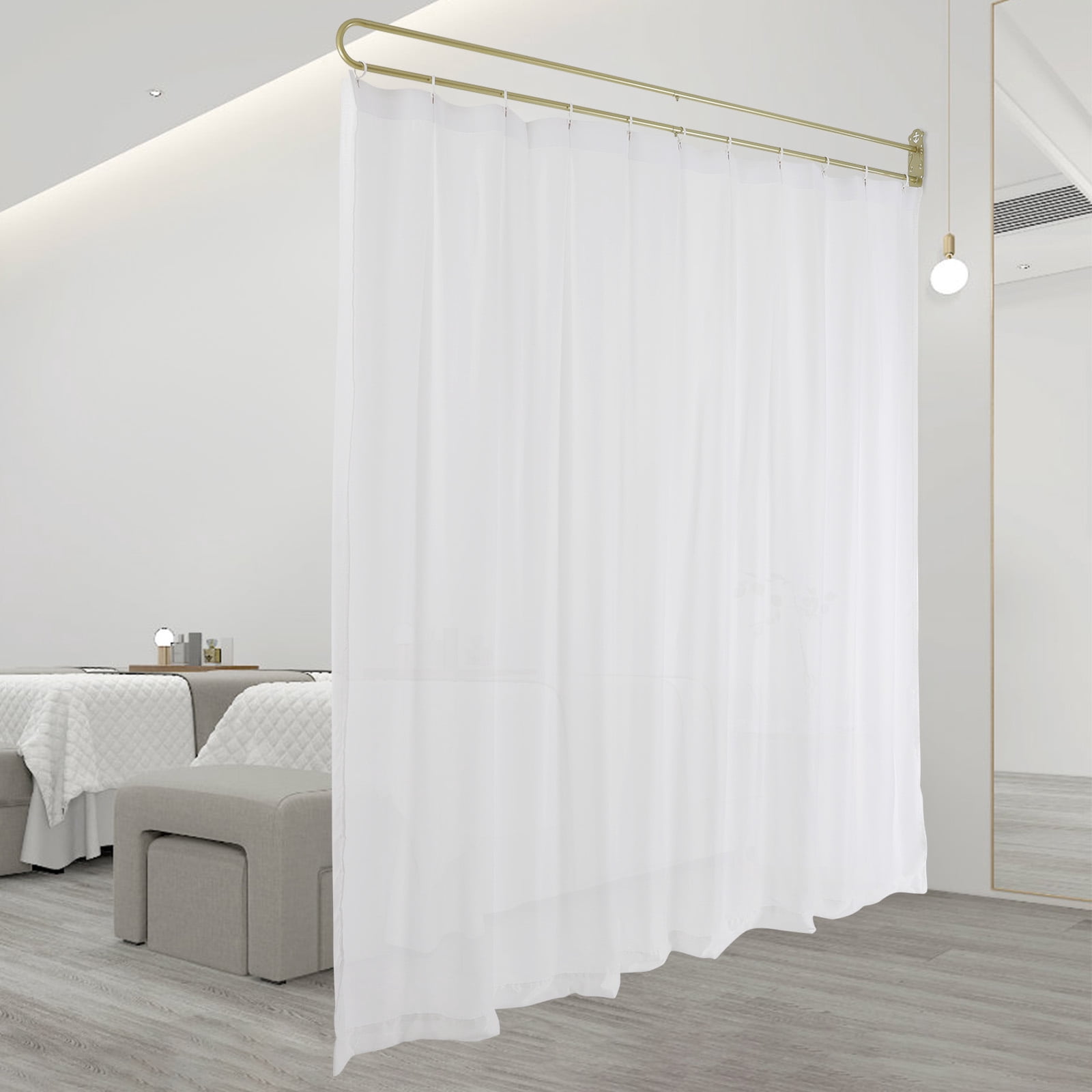 U-Shape Privacy Partition Curtain, 200cm Iron & Velvet with Lead ...