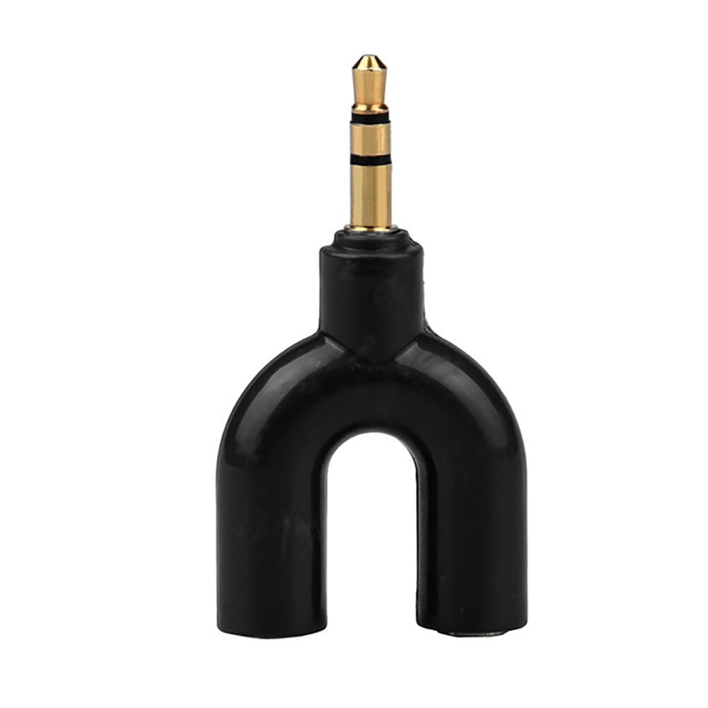 U-Shaped 3.5mm Male Plug to Dual Female Jack Audio Headphone Splitter ...