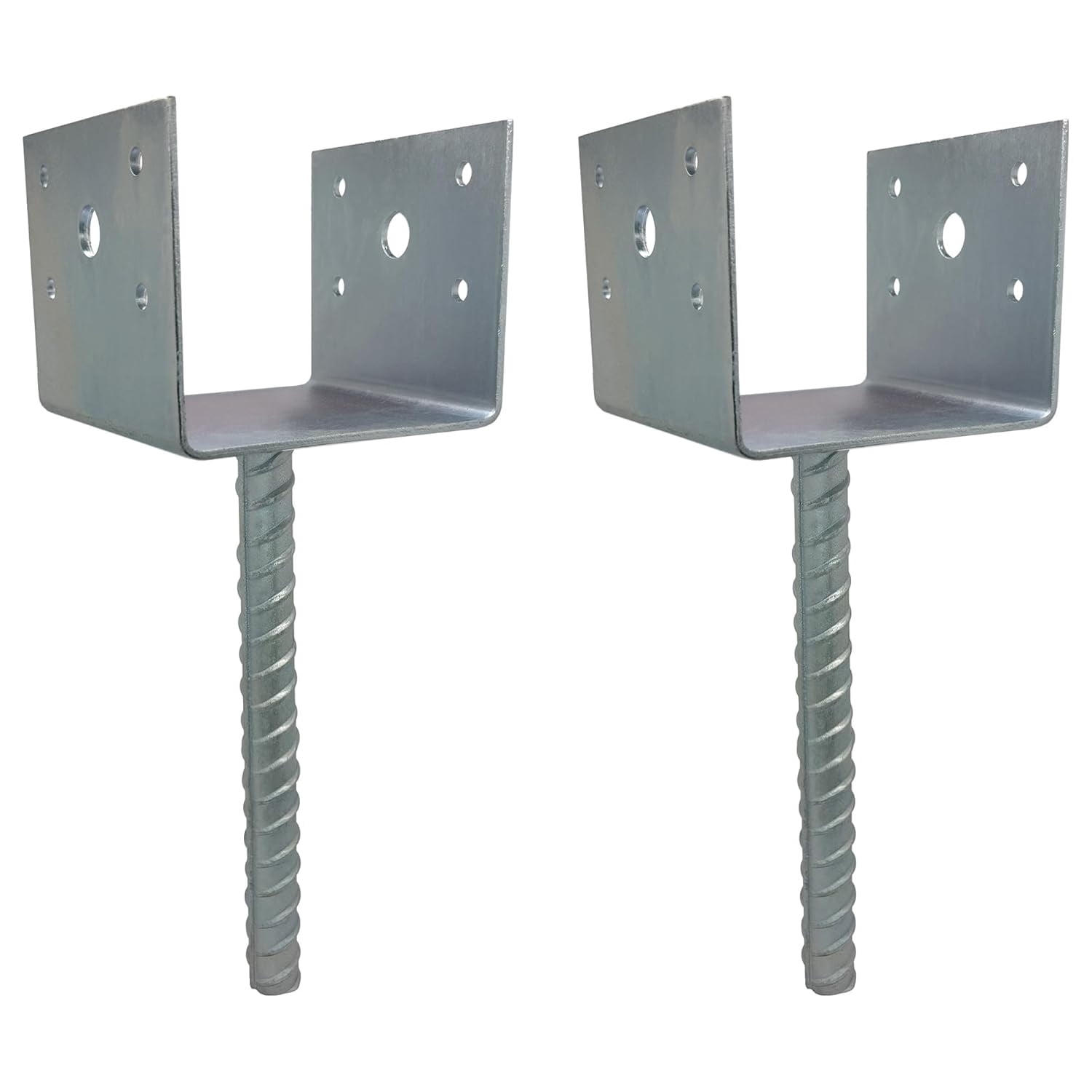 U Shaped 4x4 Deck Post Concrete Anchor Spike, Fence Post Base, Zinc ...