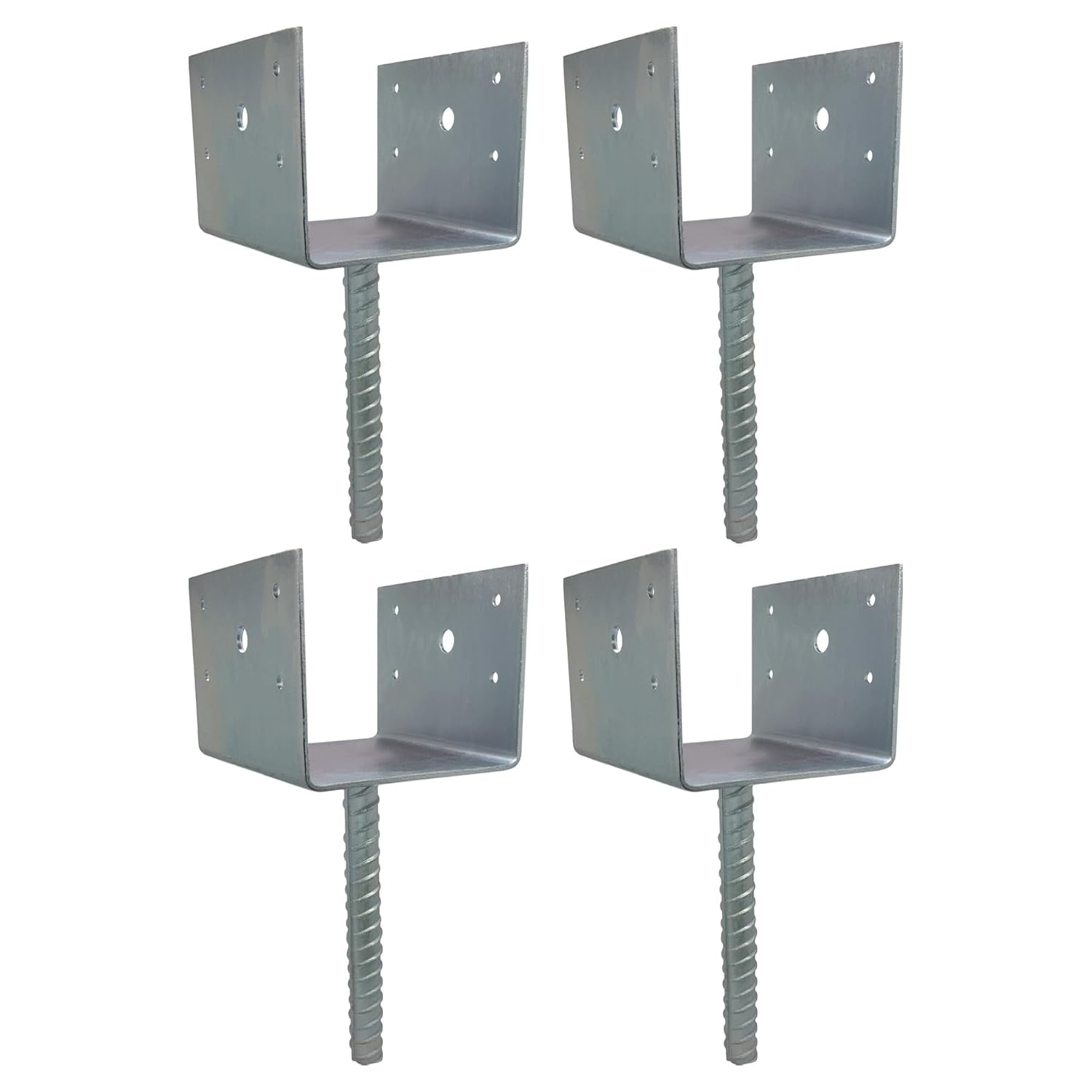 U Shaped 6x6 Deck Post Concrete Anchor Spike, Fence Post Base, Zinc ...