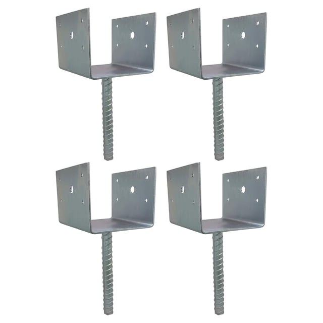 U Shaped 6x6 Deck Post Concrete Anchor Spike, Fence Post Base, Zinc ...