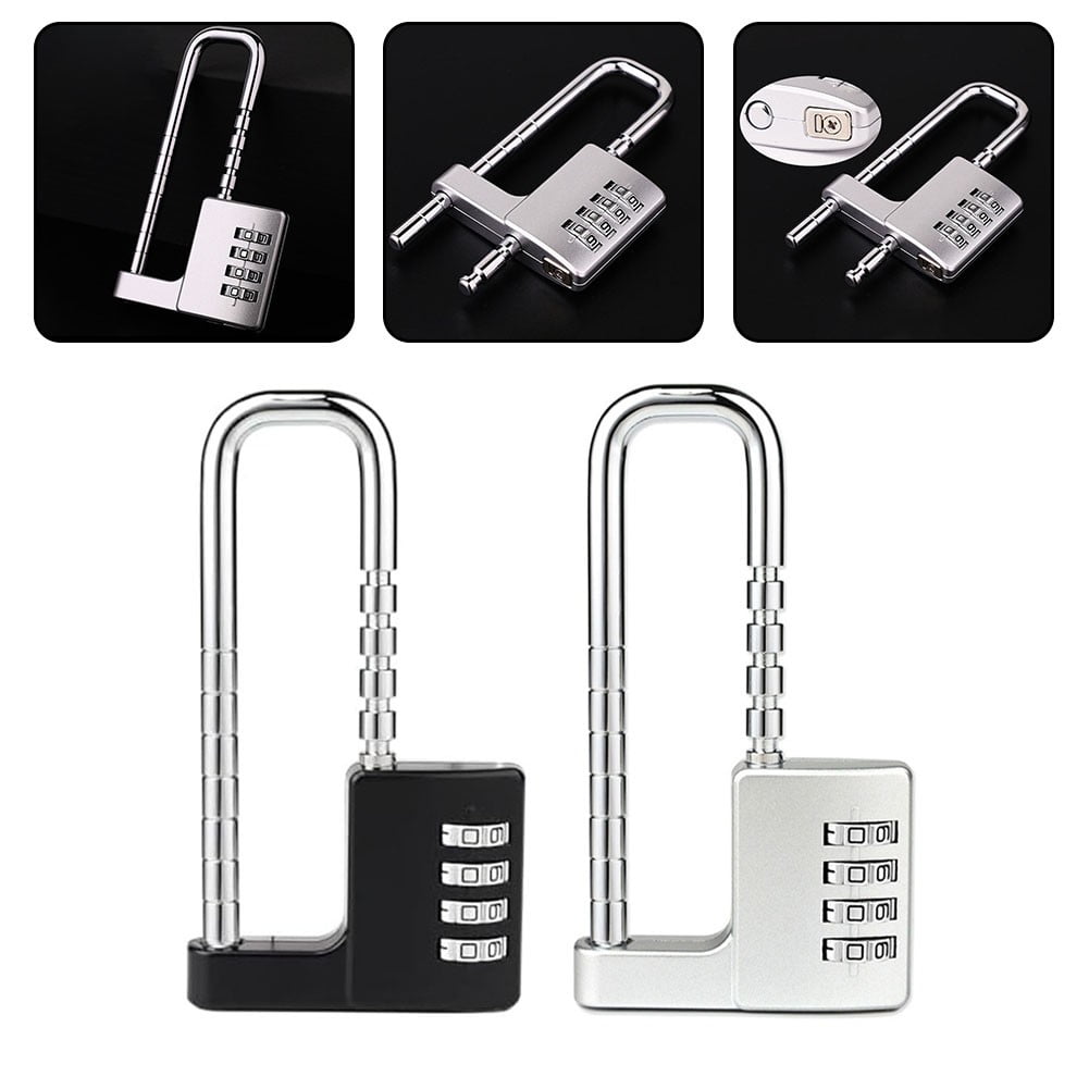 U Shaped Cabinet Combination Lock, 4 Digit Stainless Steel Padlock with ...