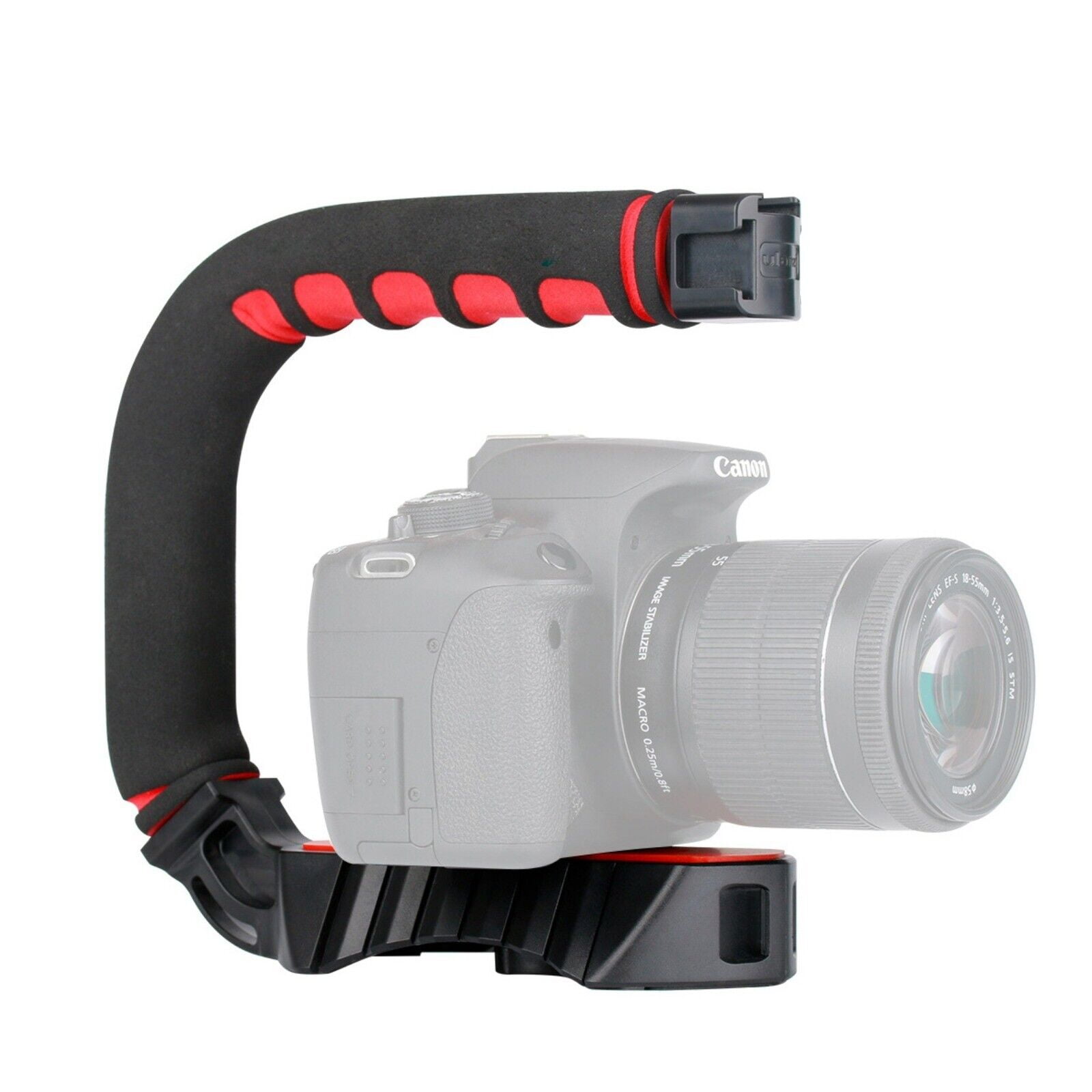 U-Shaped Camera Video Stabilizer Handle with Triple Cold Shoe Mount ...