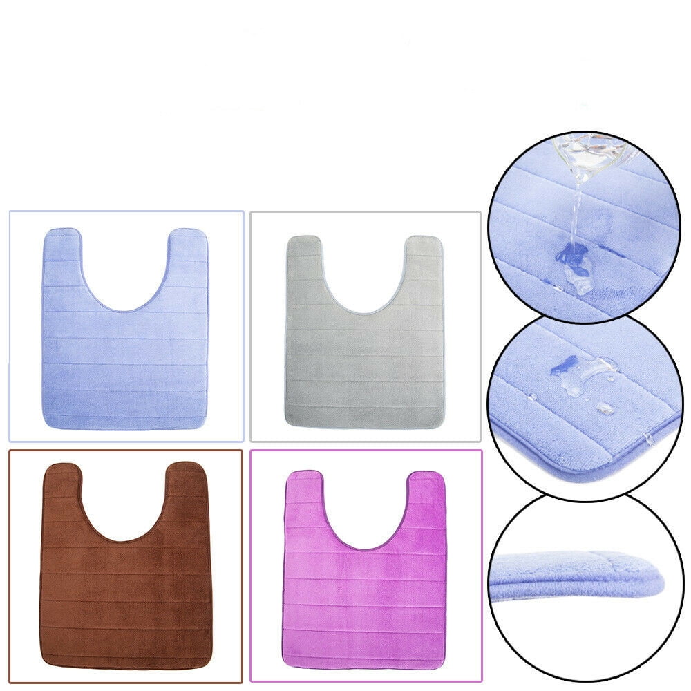 U-Shaped Contoured Rug for Around Toilet, Super Absorbent Bath Rug ...