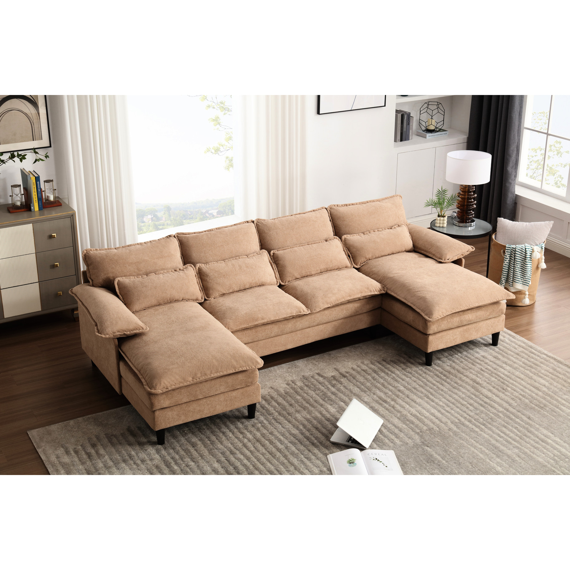 U - Shaped Corner + Six - person Seating - Family Gathering with Ample ...