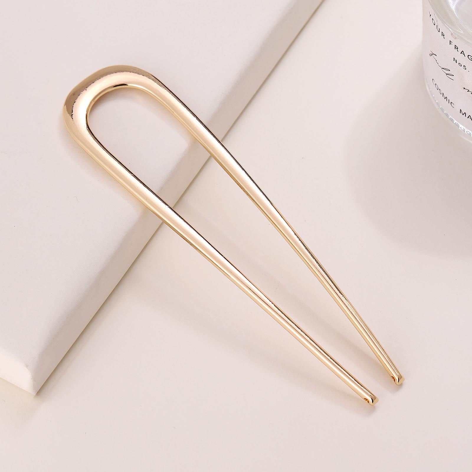 U-Shaped Double Prong Hairpin Hair Fork | Elegant Alloy Hair Fork for ...