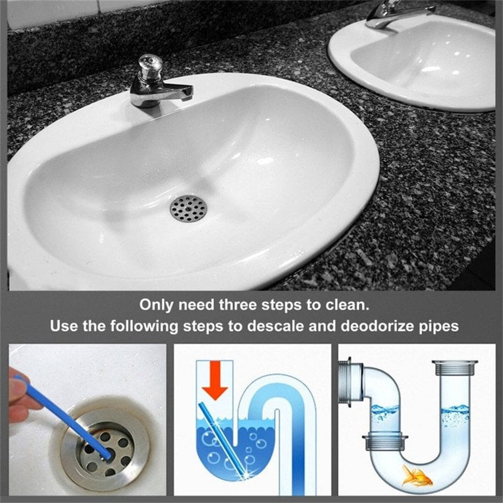 U-Shaped Drain Cleaning Stick for Kitchen & Bathroom - Unclog Hair ...