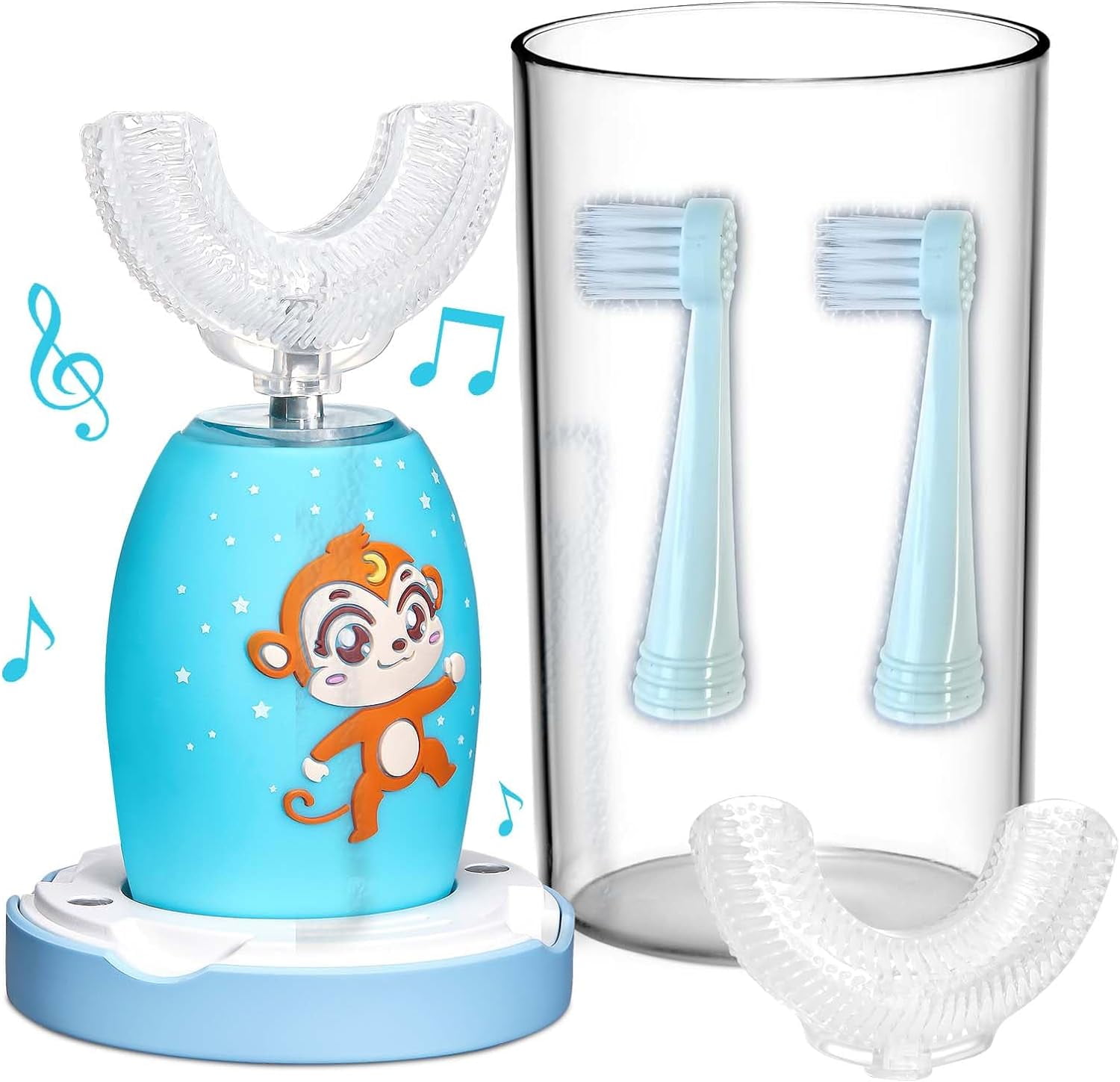 U Shaped Electric Toothbrush for Kids with Music, Sonic Toothbrushes ...