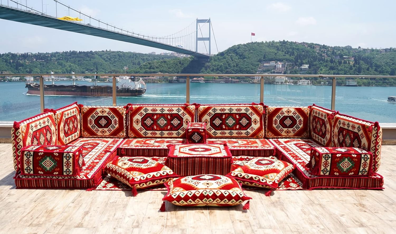 U Shaped Foldable Sofa Bed, Turkish Sofa, Arabic Floor Cushions for ...
