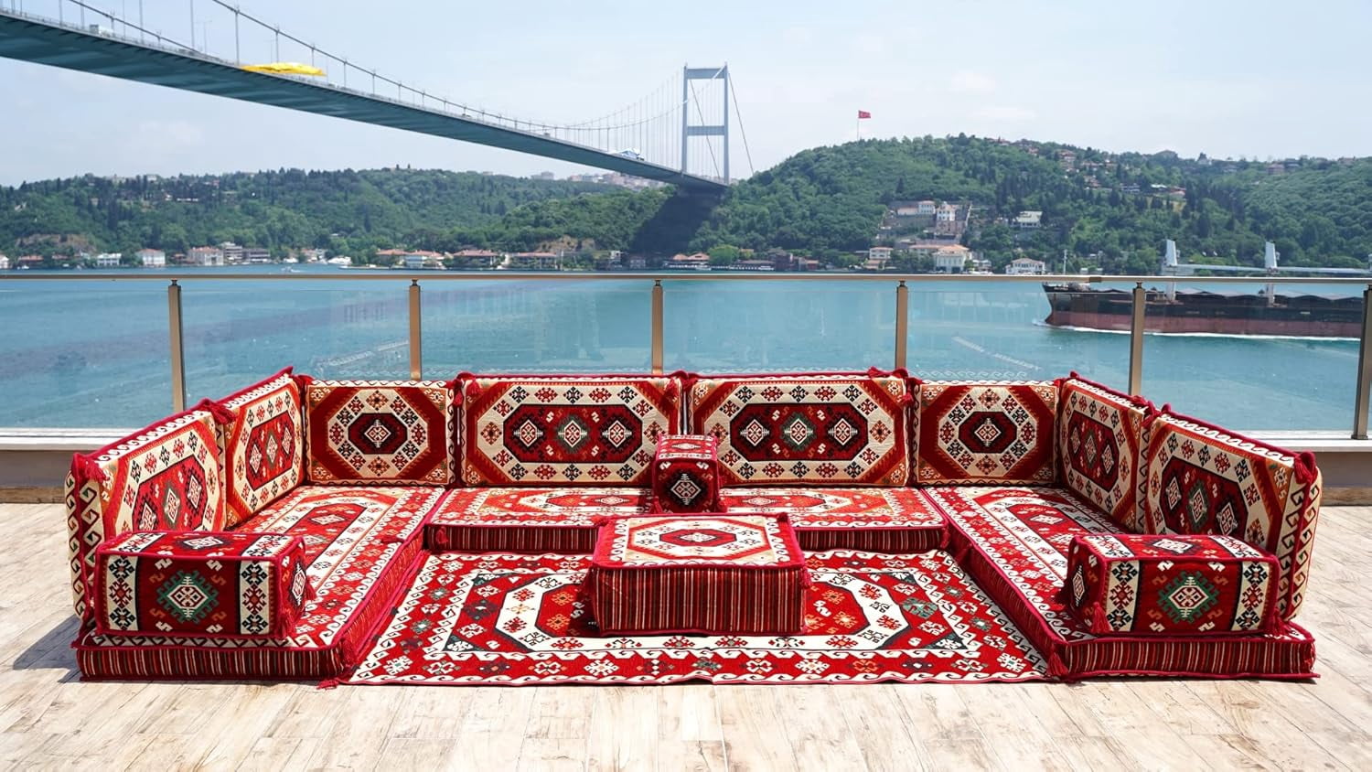 U Shaped Foldable Sofa Bed, Turkish Sofa, Arabic Floor Cushions for ...