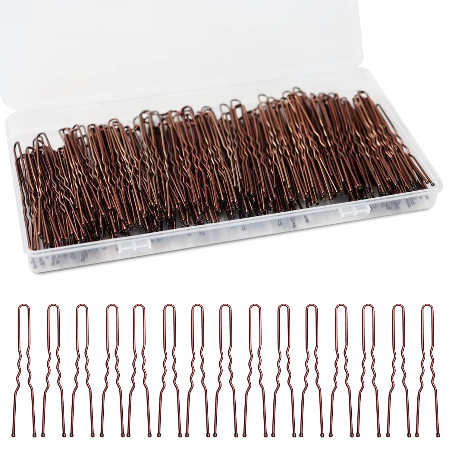 U Shaped Hair Pins, 240 pieces Brown Bun Hair Pins U Pins Brown Bobby ...